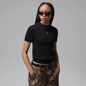 JORDAN Jordan Sport Mock-Neck Short-Sleeve Golf Top Black