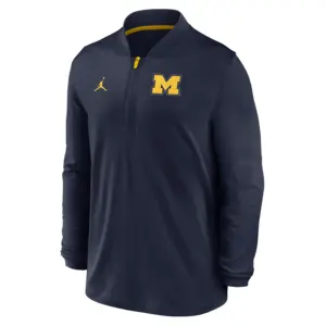 JORDAN Michigan Sideline Brand Dri-fit College 1/2-zip Top - Blue