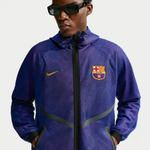 Nike Fc Barcelona Dri-fit Soccer Anthem Jacket - Blue