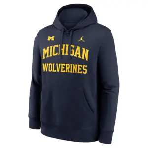 JORDAN Michigan Primetime Arched Club College Pullover Hoodie - Blue