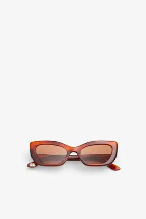 GANNI X Ace & Tate Tiger's Eye Sadie Sunglasses - Beige