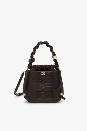 GANNI Croco Bou Bucket Bag