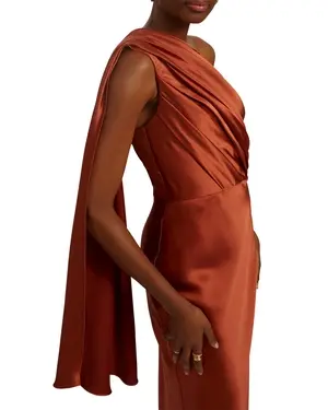 Amsale One Shoulder Drape Gown