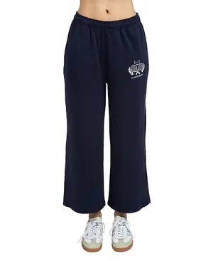 ELLE COLLECTION Cropped Leg Sweatpant - Navy