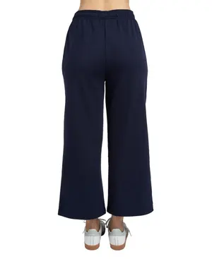 ELLE COLLECTION Cropped Leg Sweatpant - Navy