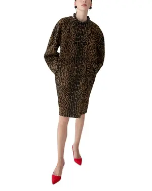 Carolina Herrera Wool Printed Cocoon Coat