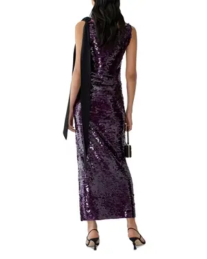 Carolina Herrera Sequin Embellished Boat Neck Dress