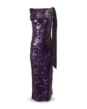 Carolina Herrera Sequin Embellished Boat Neck Dress
