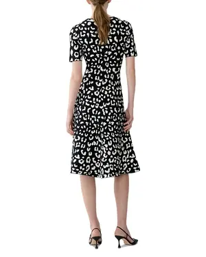 Carolina Herrera Printed Short Sleeve Fit & Flare Dress
