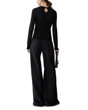 Carolina Herrera Embellished Long Sleeve Crewneck Sweater