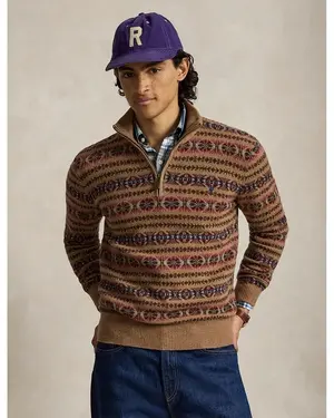 Polo Ralph Lauren Fair Isle Wool Stand Collar Zip Sweater