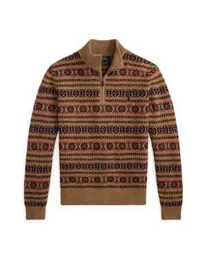 Polo Ralph Lauren Fair Isle Wool Stand Collar Zip Sweater