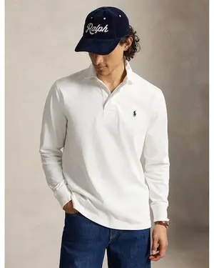 Polo Ralph Lauren Rustic Cotton Faux Suede Rugby Polo Shirt - Trophy Cream