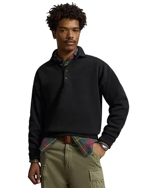 Polo Ralph Lauren Suede Heritage Rib Knit Sweater - Black