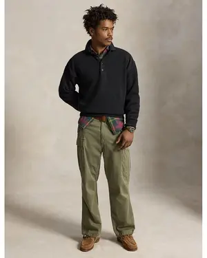 Polo Ralph Lauren Suede Heritage Rib Knit Sweater - Black