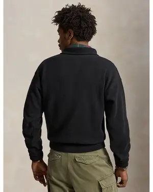 Polo Ralph Lauren Suede Heritage Rib Knit Sweater - Black