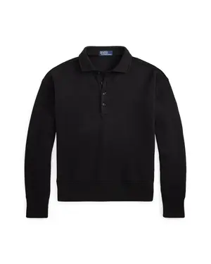 Polo Ralph Lauren Suede Heritage Rib Knit Sweater - Black