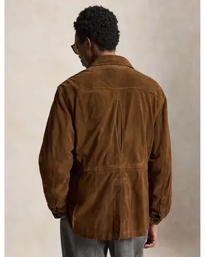 Polo Ralph Lauren Suede Leather Cargo Pocket Utility Jacket