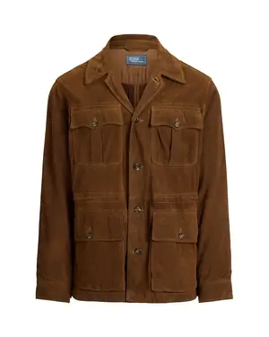 Polo Ralph Lauren Suede Leather Cargo Pocket Utility Jacket