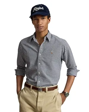 Polo Ralph Lauren Classic Fit Cotton Gingham Oxford Shirt - Navy/white