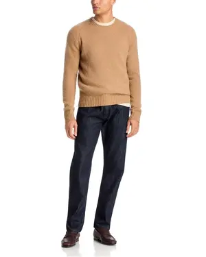 Polo Ralph Lauren Suede Elbow Patch Wool Blend Crewneck Sweater - Crouton Tan Heather