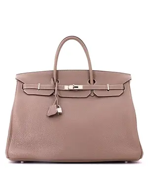 Hermès Birkin 40 Handbag Grey Togo With Palladium Hardware - Etoupe