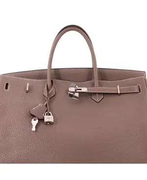 Hermès Birkin 40 Handbag Grey Togo With Palladium Hardware - Etoupe