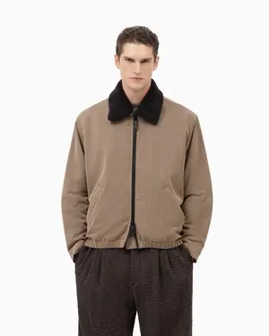 Giorgio Armani Mouliné Virgin Wool Regular Fit Blouson Jacket