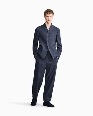 Giorgio Armani Froissé Wool Silk Cashmere Trousers