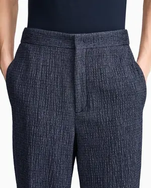 Giorgio Armani Froissé Wool Silk Cashmere Trousers