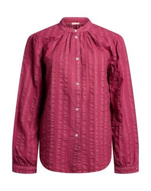 Massimo Alba Cotton And Polyamide Seersucker Mandarin Collar Shirt