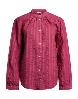 Massimo Alba Cotton And Polyamide Seersucker Mandarin Collar Shirt