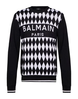 Balmain Sweater Size Merino Wool - Black
