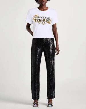 Versace Cotton Blend Logo Crop Tee