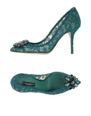 Dolce & Gabbana Pumps Size Viscose, Cotton, Polyamide, Silk - Green
