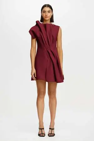 Acler Hawkley Mini Dress - Mahogany