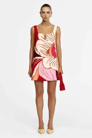 Acler Llewellyn Mini Dress - Rouge Eclipse