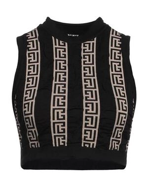 Balmain Top Size Wool, Viscose, Polyamide, Elastane, Polyester - Black