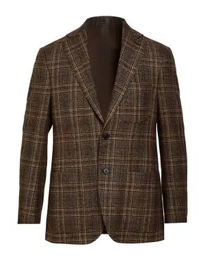 Caruso Blazer Chocolate Size Wool, Linen, Cashmere