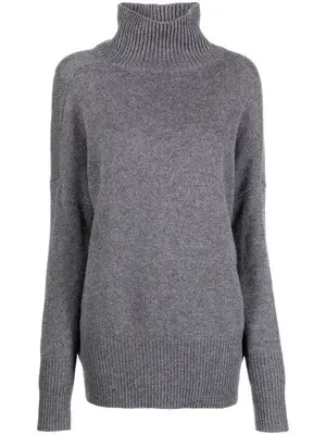 LISA YANG Heidi Cashmere Turtleneck Sweater - Grey