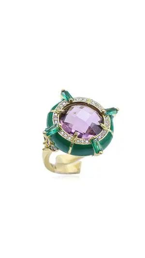 BAYEMEYC Orien Crystal Statement Ring - Yellow