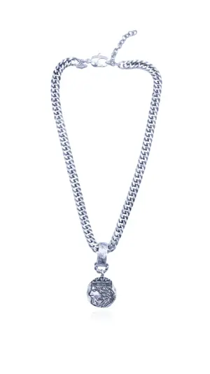 BAYEMEYC Monarch Medallion Necklace - Silver