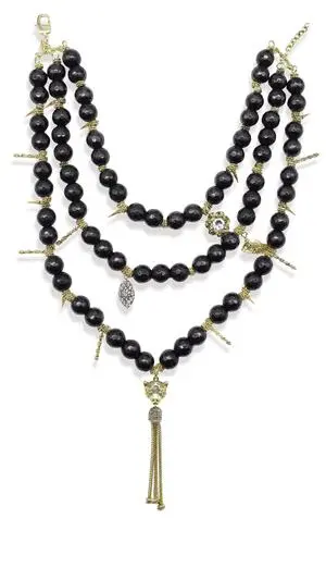 BAYEMEYC Noxelia Layered Onyx Necklace - Black