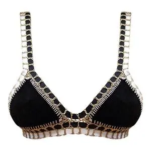 LUXSEA SWIMWEAR Velvet Crochet Triangle Bikini Top