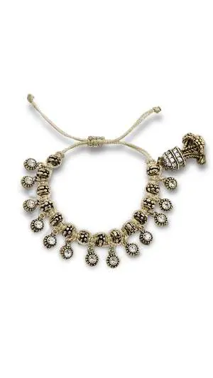 BAYEMEYC Hress Crystal Macrame Bracelet - Gold