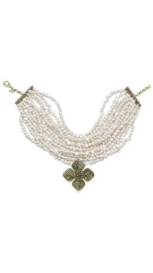 BAYEMEYC Eterna Luxe Multi Strand Pearl Necklace - Gold