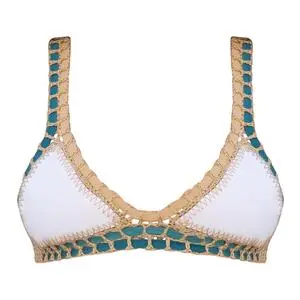 LUXSEA SWIMWEAR Santorini Crochet Bikini Top - White