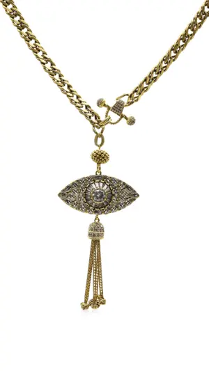 BAYEMEYC Impresion Plated Eye Necklace - Gold