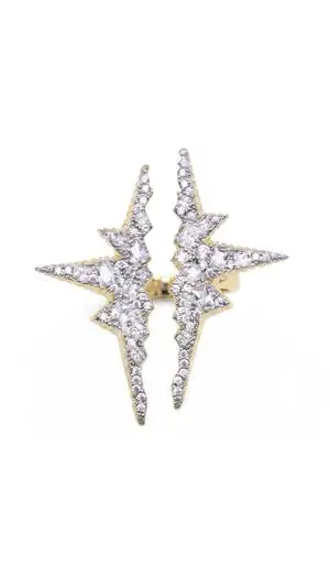 BAYEMEYC Siaure Crystal Statement Ring - Gold