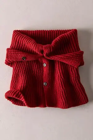 Free People Sunday Button Snood - Cherry